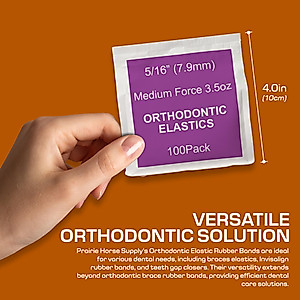 100 Pcs Natural Orthodontic Elastic Dental Rubber Bands for Braces, Dreadlocks Hair Braids Include Braces Rubber Band Tool 5/16 Inch