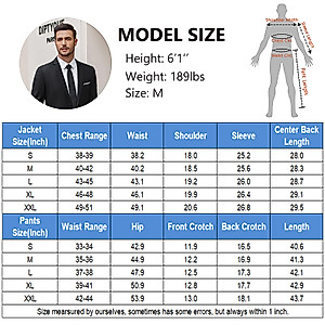 COOFANDY Christmas Suits for Men 2 Pieces Slim Fit Solid Color 2 Buttons Jacket Pants for Wedding Dinner Party Burgundy