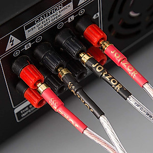 JORZOR 1 Pair 10AWG Speaker Cable,with Gold Plated Banana Tips, Oxygen Free Copper (3FT)