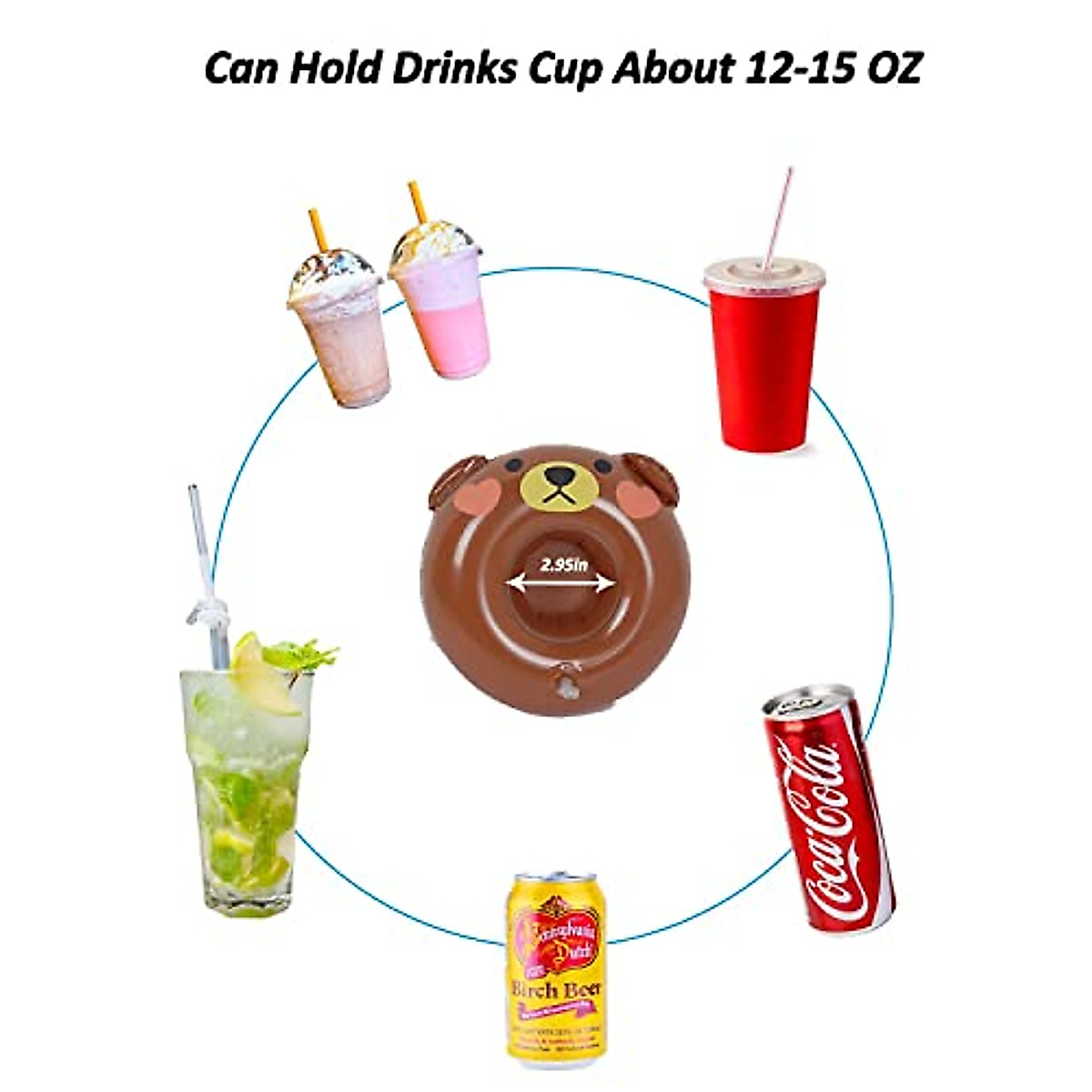 CPTC Floating Drink Cup Holder for Pool,10 Pack Inflatable Drink Holder Drink Floats Drink floaties for Swimming Pool Party