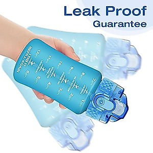 OLDLEY Kids Water Bottle for School, 12 oz (Straw Lid) BPA-Free Reusable Leak-proof Durable Tritan Plastic Water Bottles with One-handed Opening Straw Lids, Anti-dust Spout Cover (Blue)