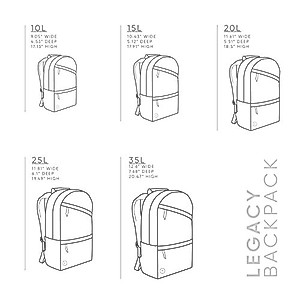 Simple Modern Backpack with Laptop Compartment Sleeve for Women, Men, College, School, Work- Travel Bag, 25 Liter Legacy -Slate