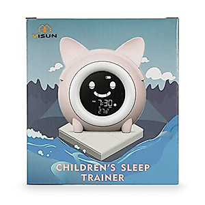 YISUN Kids Alarm Clock, Children's Sleep Trainer, OK to Wake Clock for Bedroom Cute Digital Clock with Temperature, 5 Colors Smart Night Light Clock Teaching Boys Girls When to Wake Up (Blue)