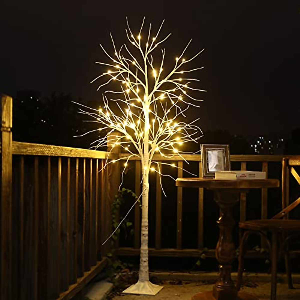 Lighted Birch Tree, 4/6/8 FT Set of 3 Decoration LED Lighted Trees for Home Wedding Festival Party Christmas Decoration Tree Lights