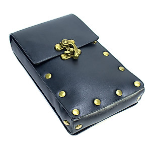 SUMGOGO Retro Belt Pouch Waist Bag Womens Fanny Pack Cellphone Holder Steampunk Medieval Renaissance Purse Costume Accessory (Black)