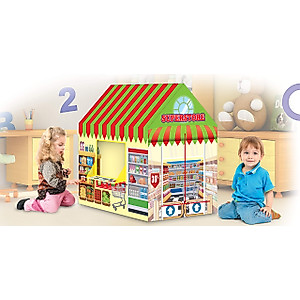 Kiddie Play Supermarket Playhouse Kids Play Tent for Boys & Girls Indoor Outdoor Toy