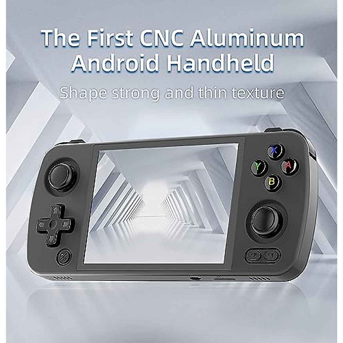 RG405M Retro Handheld Game Console , Aluminum Alloy CNC Android 12 System Support Google Play 4.0 Inch IPS Touch Screen with 128G TF Card 3172 Games (RG405M Black)