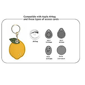 Tomcrazy 3in1 Protective Case for Airtag/Samsung Galaxy SmartTag/Huawei Tag/Access Card Keychain/Tile Sticker 2022 Mate 2020 Cover Pendant for Backpack Bag Satchel Suitcase(Lemon)