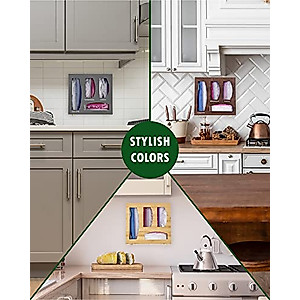 YSOHQ Ziplock Bag Storage Organizer Fits Sandwich Bag for Drawer Kitchen Organization Food Storage Bag Container Organizer Bamboo 1 Box 4 Slots Gray