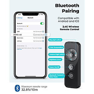 Viozon 12'' Ring Light with Extendable 79'' Tripod, Compatible with 3.5-6.7'' Phone &DSLR,Remote Control,Dimmable LED Selfie Circle Lights for YouTube/Tiktok/Photography/Zoom Meeting