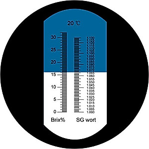 Rhino Beer (0-32% Brix & 1.000-1.130 Specific Gravity) Refractometer for Homebrew and Automatic Temperature Compensation, Replaces Homebrew Hydrometer | Teflon Coating | Wine Fruit Juice Test