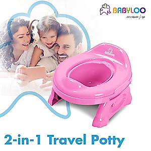 Babyloo Multipurpose 2 in1 Travel Potty (Pink)