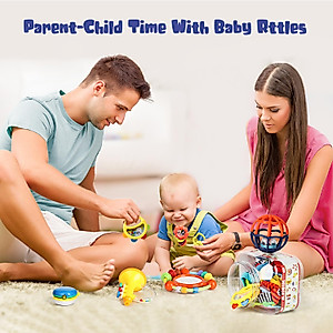 Baby Rattles 0-6 Months,Baby Toys 0-6 Months,Baby Rattle Toys,Teething and Wrist Socks Rattle, Infant Grab and Spin Shake Rattles, Newborn Toys for 0 1 2 3 4 5 6+ Month Babies Boy Girl Bebe