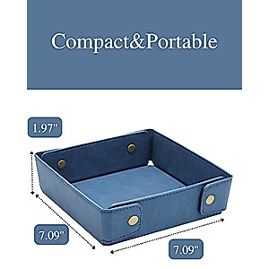 CASIRENA Faux Leather Valet Tray Organizer for Men - Catch-All Tray for Entryway Table Key, Wallet, Watch, Coin Change, Phone, Dresser EDC Dump Jewelry, Bedside Nightstand Desk-top Catchall Tray