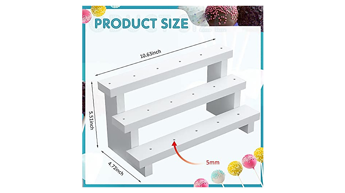 Elegant 3-Tier White Cake Pop Stand for Weddings & Birthdays