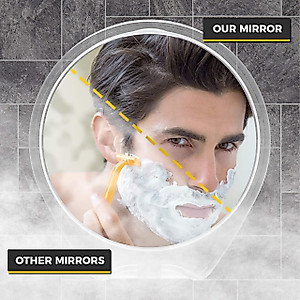 HONEYBULL Shower Mirror Kit | Suction Cup & Hook Sticker (Small)