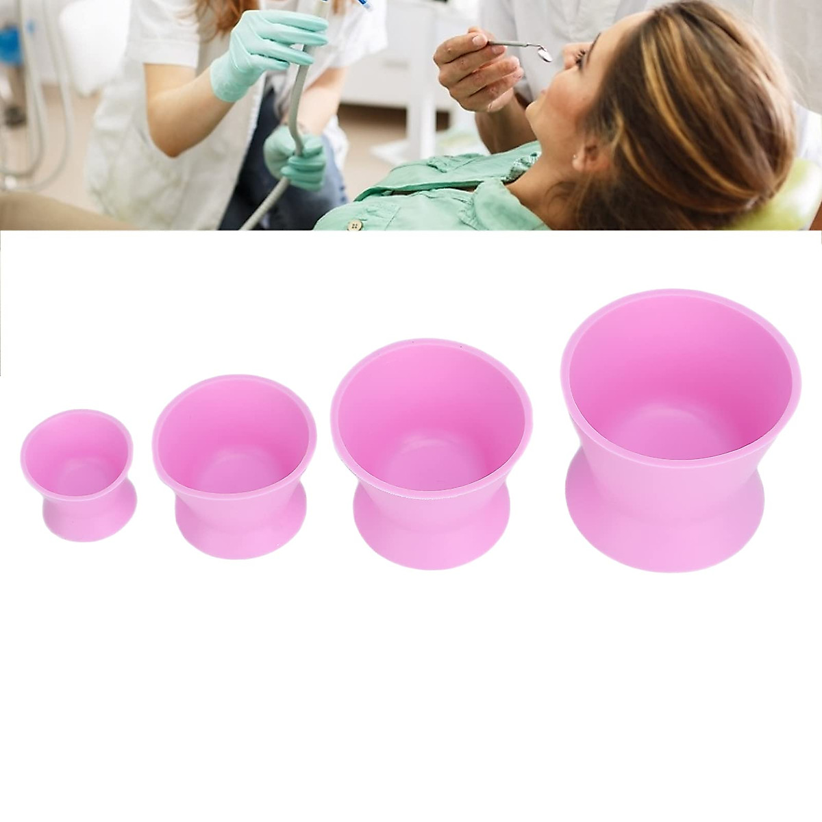 FILFEEL 4pcs Silicone Mixing Bowls Set, Paint Facial Mask Blending Dental Material Mixing Bowl Oral Hygiene Dental Tools for Alginate and Plaster Materials, Filler and Grout()