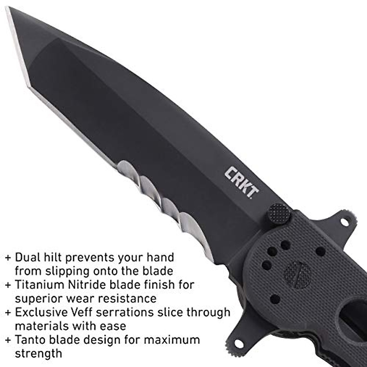 CRKT M16-14SFG EDC Folding Pocket Knife: Special Forces Everyday Carry, Black Serrated Edge Blade & CRKT M16-10KS EDC Folding Pocket Knife: Everyday Carry, Black Serrated Edge Blade, Tanto