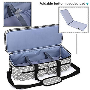 LUXJA Double-Layer Bag Compatible with Cricut Explore Air (Air2) and Maker, Carrying Bag Compatible with Cricut Die-Cut Machine and Supplies (Bag Only, Patent Design), Gray Dots