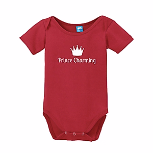 Sod Uniforms Prince Charming Printed Infant Bodysuit Baby Romper Red 12-18 Month