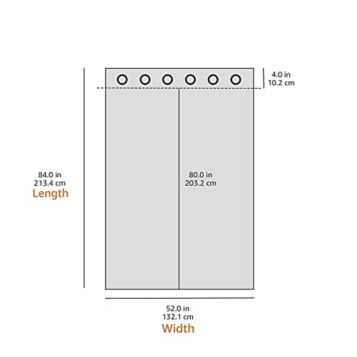 Amazon Basics Room Darkening Blackout Window Curtains with Grommets - 52 x 84-Inch, White, 2 Panels