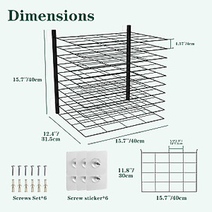 Art Drying Rack,Art Drying Rack for Classroom,no Drill Wall & fit All Walls Paint Drying Rack,10 Removable Shelves 1.57" Apart Art Storage Rack,Painting Drying Rack for Classroom,Art Studios,Schools