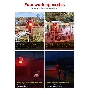 ChunHee Solar Sound & Light Alarm Outdoor Motion Sensor 129db Siren Sound Alert & 6LEDs Flash Warning Security Alarm System for Villa, Farm, Chicken Coop,Yard, Garden