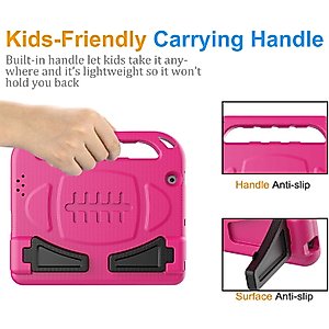 BMOUO Kids Case for iPad 2nd 3rd 4th Generation, iPad 2 3 4 Case - Built-in Screen Protector, Shockproof Convertible Handle Stand Friendly Kids Case for 9.7” iPad 2nd 3rd 4th Generation - Rose
