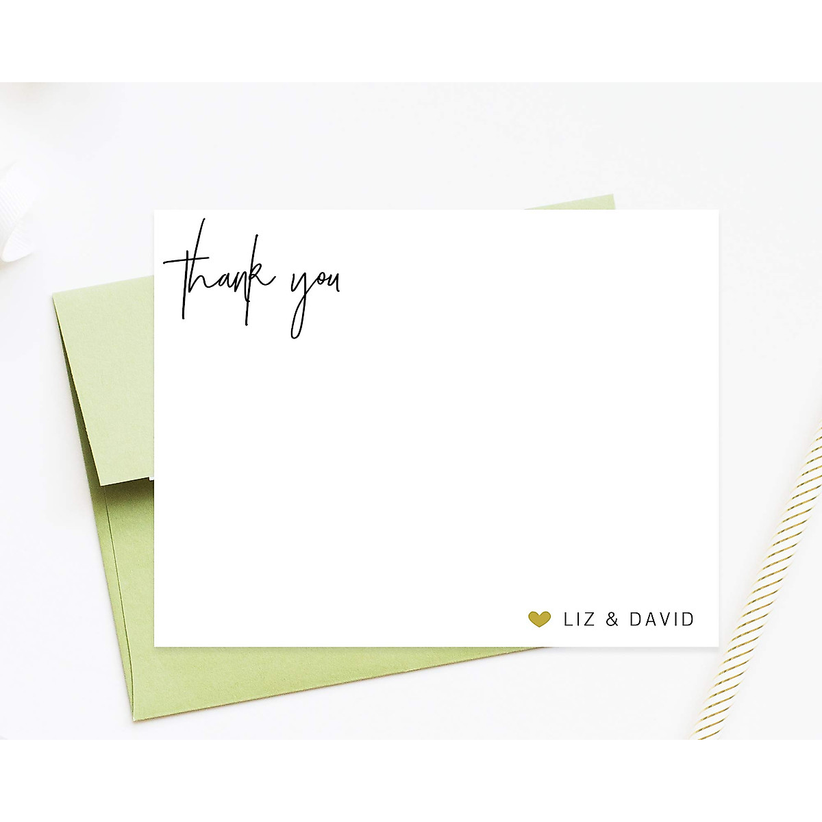Personalized Stationary for Couples, Paper And Envelopes Gift Set, Customized Thank you Notes With Heart