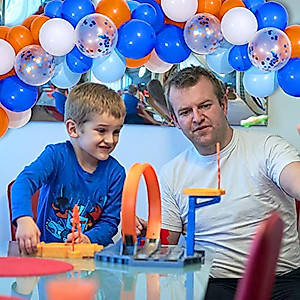 198 Pcs Orange and Blue Balloons Garland Arch Kit 18 12 10 5 Inch Orange Blue White Latex Balloon Orange Blue Confetti Balloons for Kids Target Sign War Birthday Party Decorations Supplies