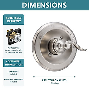 Pressure-Balancing Valve Trim Replacement for D 14 Series, Brushed Nickel