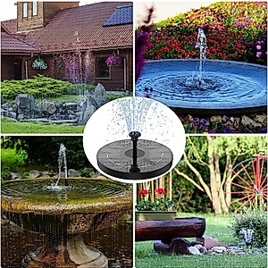 AISITIN Solar Fountain Pump 2024 Upgrade Solar Bird Bath Fountain with 6 Nozzles, 2.5W Solar Water Fountain for Bird Bath, Garden, Ponds, Pool, Fish Tank and Outdoor