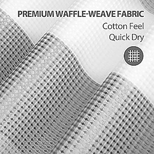 AUFENLLY Modern Hotel Quality Striped Waffle Shower Curtain for Bathroom and Bathtubs Heavy Duty Ombre, 72x72 Inch, Grey