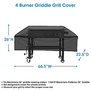 Unicook Griddle Cover, Compatible for Blackstone 36 Inch Grill, Camp Chef and More, Flat Top Grill Cover with Sealed Seam, Heavy Duty Waterproof Cooking Station Griddle Cover, Includes Support Pole