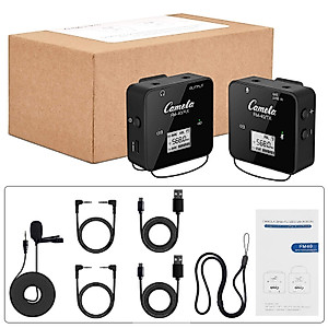 Camola UHF Wireless Microphone for Camera DSLR,Movie Lavalier Mic with Receiver USB Wireless Microphone for Interview&Wireless Lavalier Microphone for Smartphone for Vlogging Video Recording