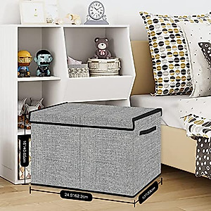 JAYSDAYLY Over the Door Hanging Organizer Storage with 5 Large Pockets 1 Pcak + 1 Pack Collapsible Large Toy Box Storage with Lid for Closet,Nursery,Playroom,Pantry