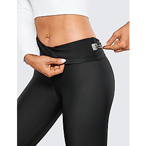 CRZ YOGA Womens High Waisted Fleece Lined Leggings 25 inches - Winter Warm Thick Thermal Soft Workout Yoga Pants Black Medium