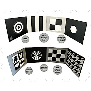 Samuel Sensory Baby Sensory & Development Fold Out Boards, Black and White, Simple Geometric Shapes, Made from 700GSM Card, Stands Independently.