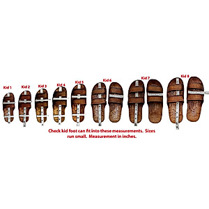 Hawaii Brown and Black Jesus sandals for Kids.(These kid sandals run 2 sizes smaller than US kid sizes) (Kid 3, Brown)