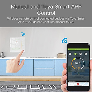 Intelligent Temperature Control,Smart Thermostat for Electric Floor Heating,Programmable, WIFI, APP Control,Energy Saving, Remote Access,95 240V, White