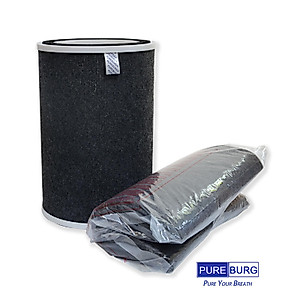 PUREBURG FLT5100 Replacement Filter Set Compatible with GermGuardian AC5109 AC5109W Air Purifier Filter O FLT51CB4, H13 HEPA + Activated Carbon Pre-Filter x 4