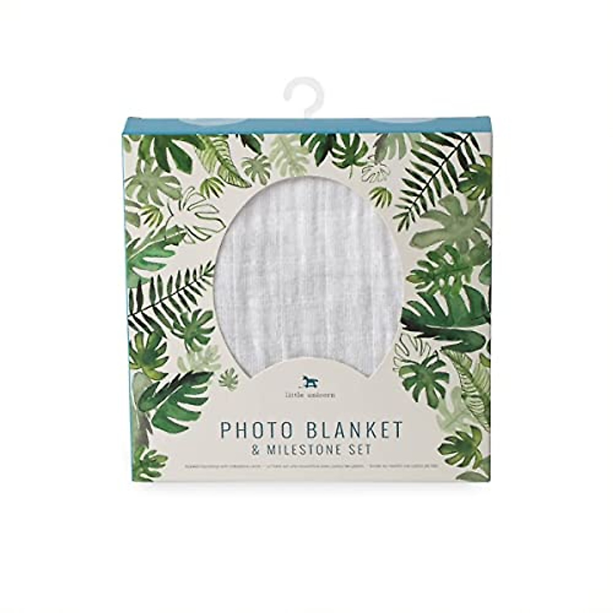 Little Unicorn Keepsake Monthly Milestone Photo Blanket – 47” x 46” – Milestone Cards Included - 100% Cotton Muslin – Machine Washable – Playful Designs - for Boys & Girls (Tropical Leaf)