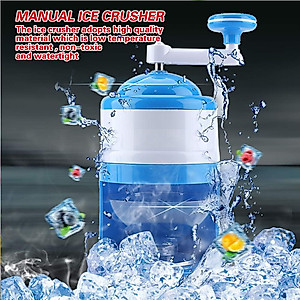 Manual Crushed Ice Maker, Countertop Ice Maker Machine Snow Cone Machine for Slushie Shaved Ice Maker Household Protable Small Slushie Machine