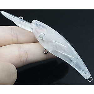 New 10PCS Unpainted Fishing Blanks Crankbait 9.2cm 6.9g topwater Artificial Bait Fishing Lures Blank Minnowbait Hard unpainted Artificial Bait Bodies DIY Fishing Tackle Spoons with Free Eye