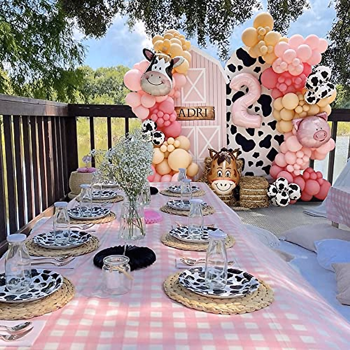 Cow Balloon Garland Kit Print Head Farm Animals Farm Animal Themed Party Decoration