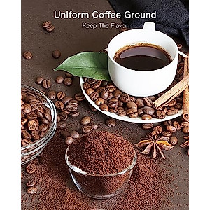 boly Electric Burr Coffee Grinder, Adjustable Burr Mill Coffee Bean Grinder with 18 Grind Settings, Burr Coffee Grinder for Espresso, Drip Coffee and French Press, White