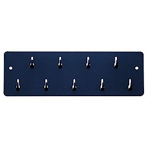 Industrial Key Rack, Powder Coated Steel, 9 Hooks, Keeps Keys, Time Clock Badges and Other Items Organized and Easily Accessible, Black