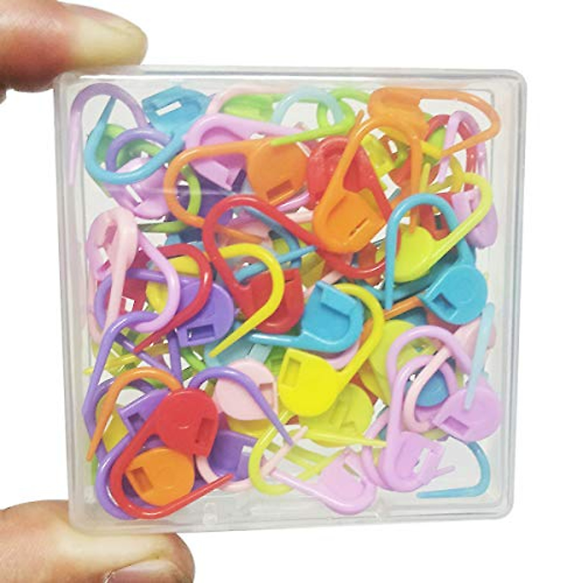 50 Pieces Colorful Knitting Markers Crochet Clips Crochet Pins Bulk Stitch Markers Locking Stitch Knitting Place Markers DIY Craft Plastic Safety Pins Weave Stitch Needle Clip Counter(10 Colors)