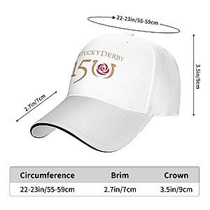 TOROM Adult Adjustable Dad Hat Kentucky Derby Snapback Cap Baseball Cap Denim Twill Plain Hat White