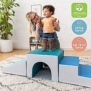 ECR4Kids SoftZone Single Tunnel Climber, Toddler Playset, Contemporary, 3-Piece